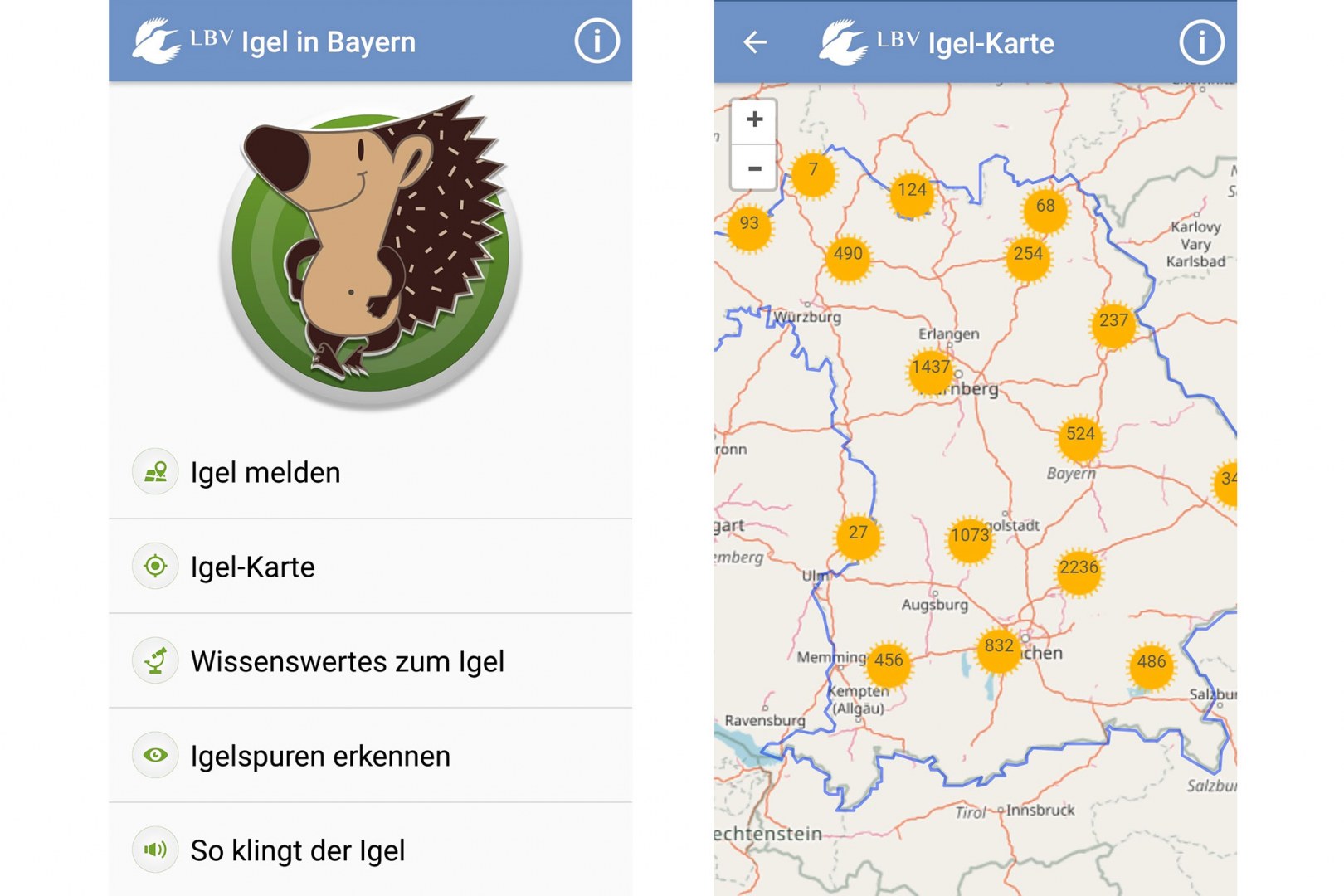 Igel melden leicht gemacht – Per App - LBV - Gemeinsam Bayerns Natur ...